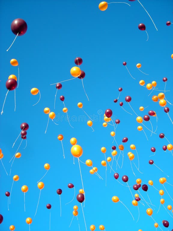 Balloon Release at Virginia Tech Stock Image - Image of float, orange ...