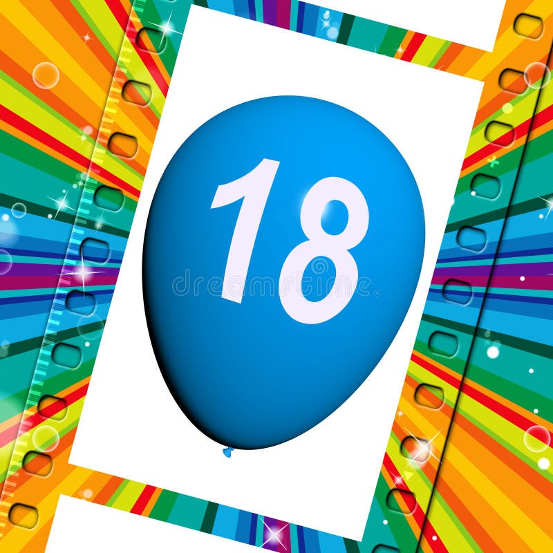 Happy 18th Birthday Sign and Gift Show Eighteenth Stock Illustration ...