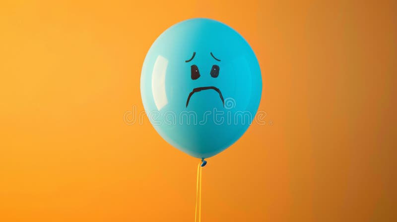 A Balloon with a Sad Face.AI Generated Image Stock Image - Image of ...