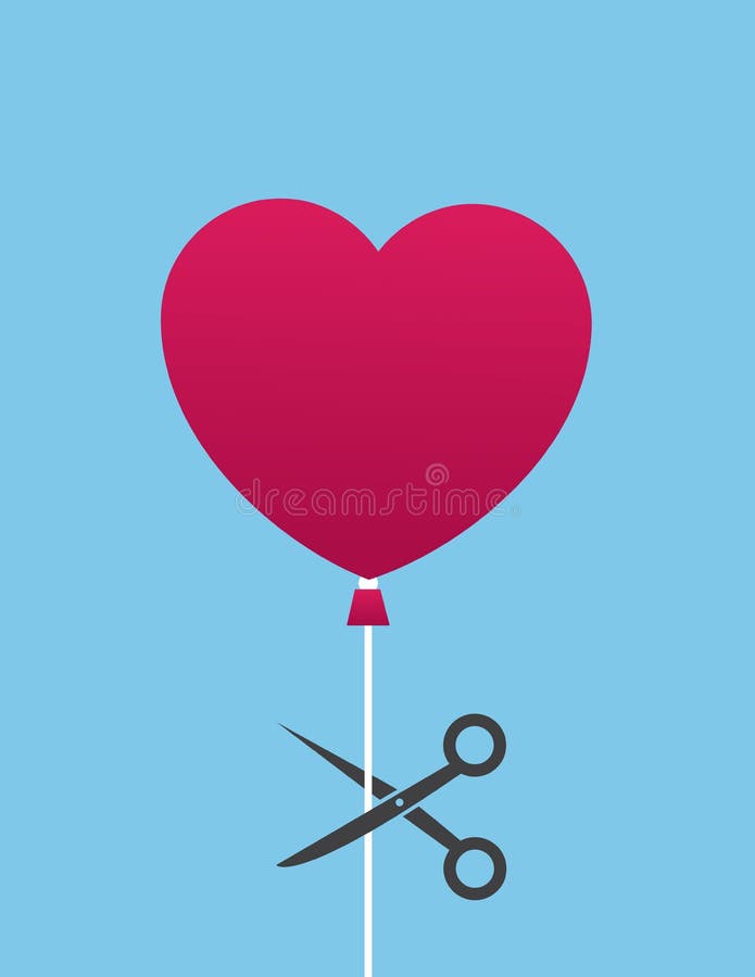 Heart Scissors Half stock vector. Illustration of damaged - 32183008