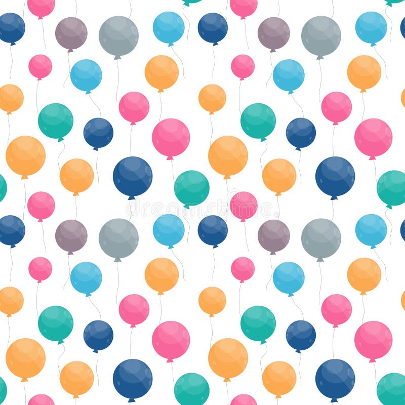 Balloon Seamless Pattern on White Background. Vector Illustration Stock ...