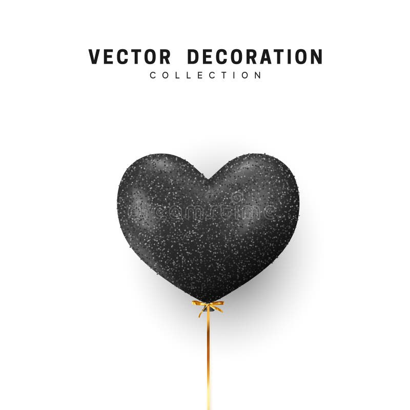 Balloon Shape Heart. Baloon Black. Stock Vector - Illustration of ...