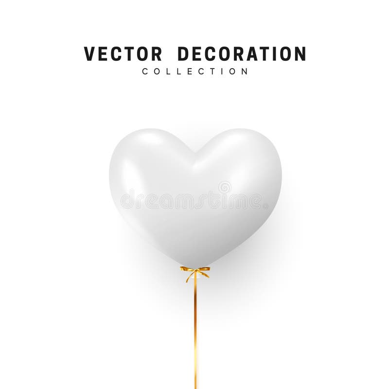 Balloon Shape Heart. Baloon White Stock Vector - Illustration of banner ...