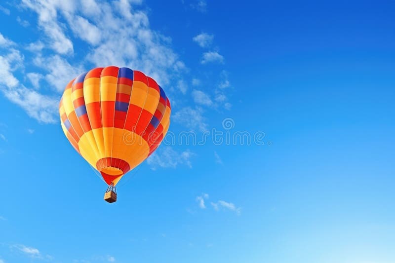 Balloon Soaring High in the Clear Blue Sky Stock Photo - Image of ...