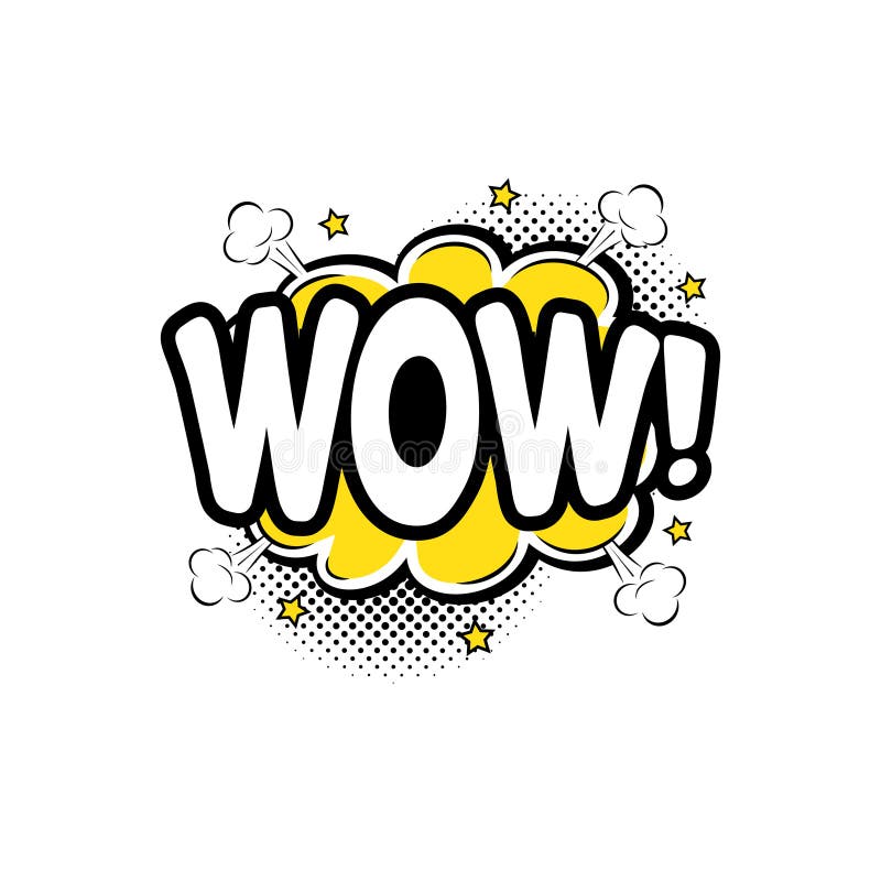 Balloon Speech with Pop Art Comic Style and WOW Text Stock Vector ...