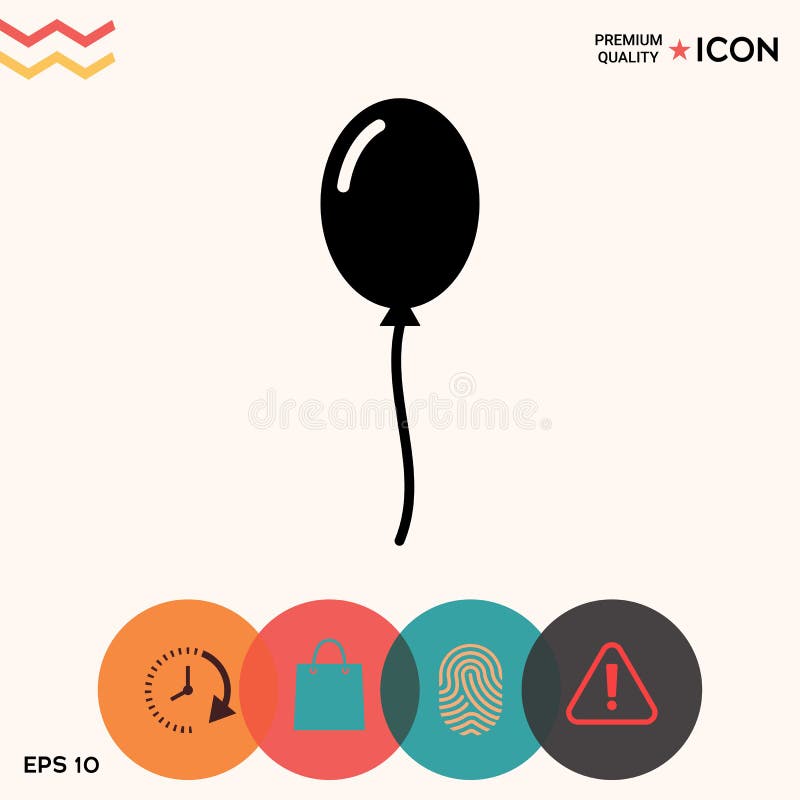 Balloon symbol icon stock vector. Illustration of silhouette - 105772483