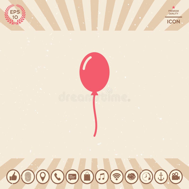 Balloon symbol icon stock vector. Illustration of festival - 106363534
