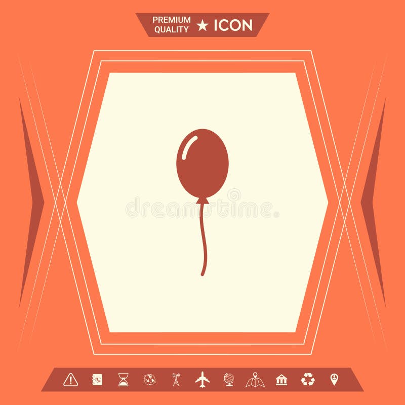 Balloon symbol icon stock vector. Illustration of celebration - 124820422