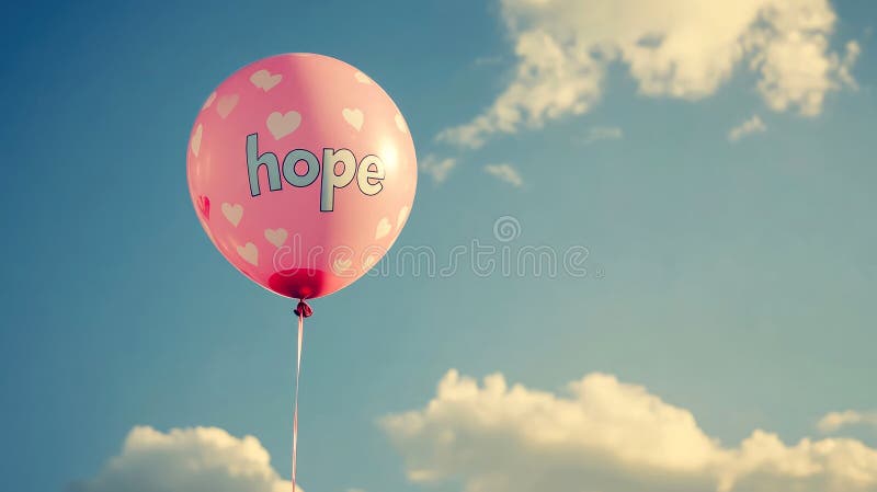 Balloon with Text Hope in Sky AI Generated Stock Photo - Image of dream ...