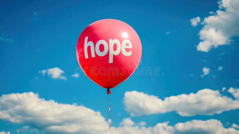 Balloon with Text Hope in Sky AI Generated Stock Image - Image of ...