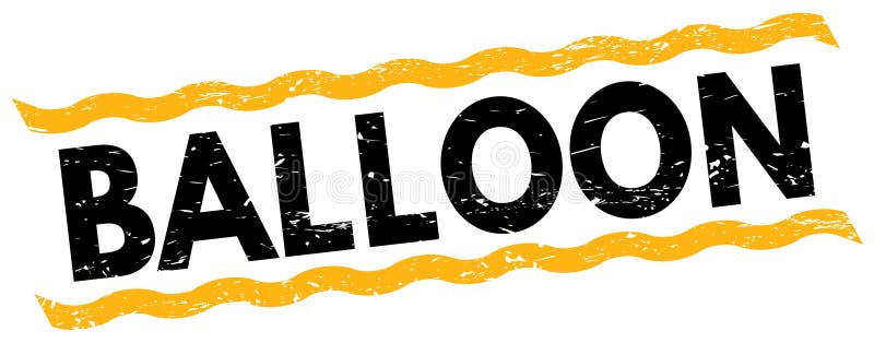 BALLOON Text on Yellow-black Lines Stamp Sign Stock Illustration ...