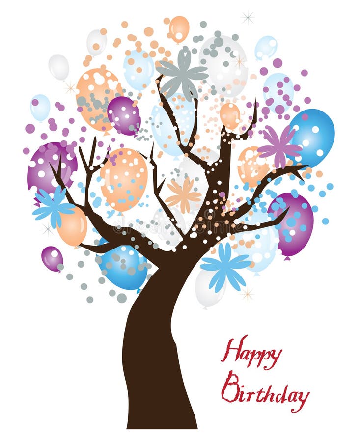 Balloon Tree stock vector. Illustration of string, decoration - 39994453