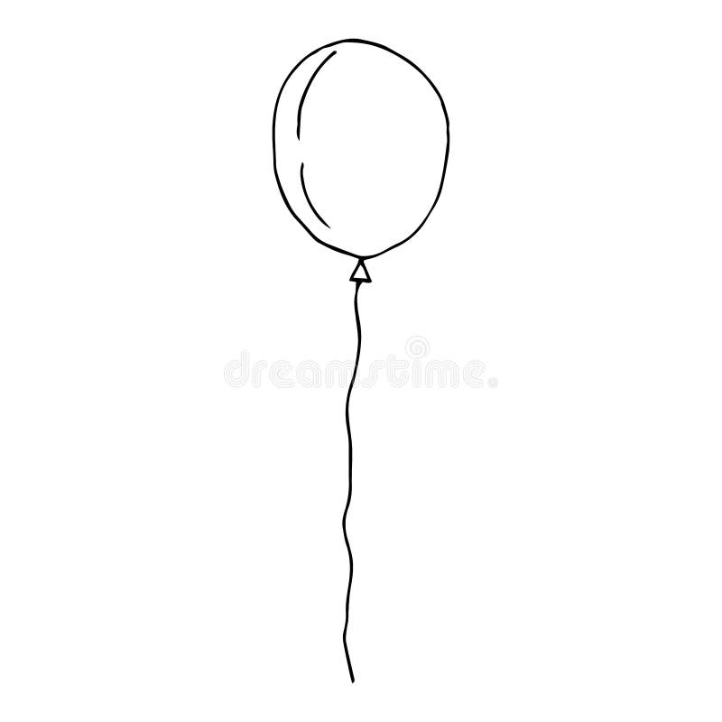 Balloon Vector Illustration, Hand Drawing Doodle Stock Vector ...