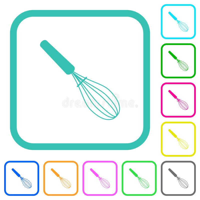 Balloon Whisk Vivid Colored Flat Icons Stock Vector - Illustration of ...