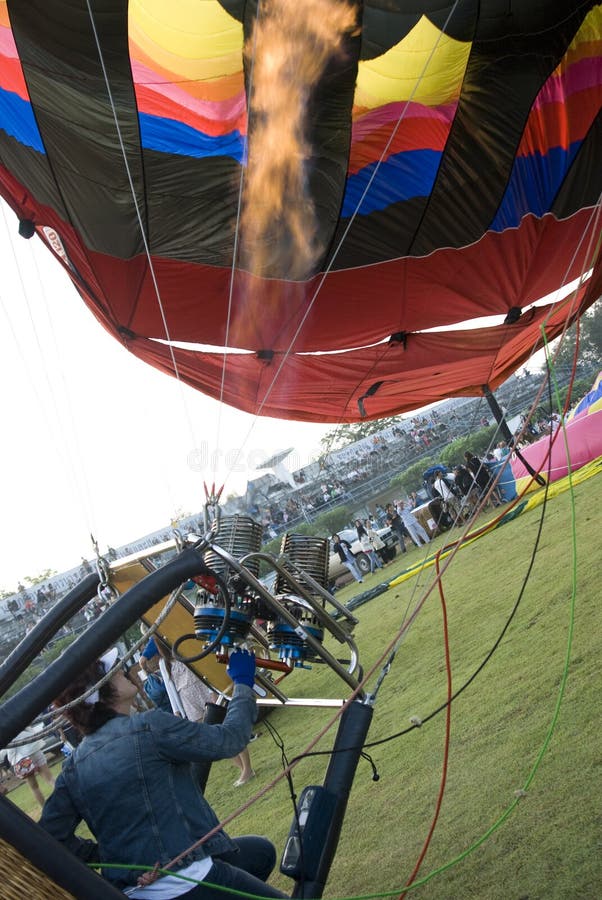 Balloonist Operating Burner Editorial Photo - Image of colorful ...