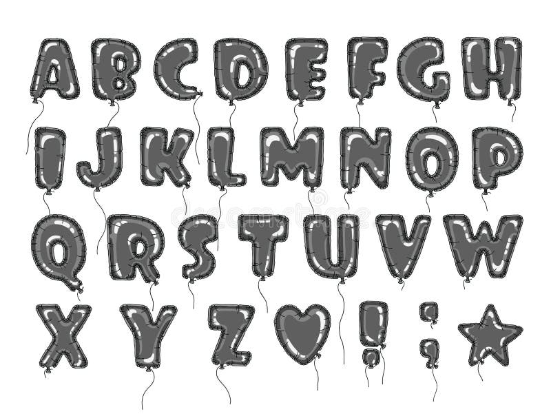 Balloons abc black stock illustration. Illustration of balloon - 57708220