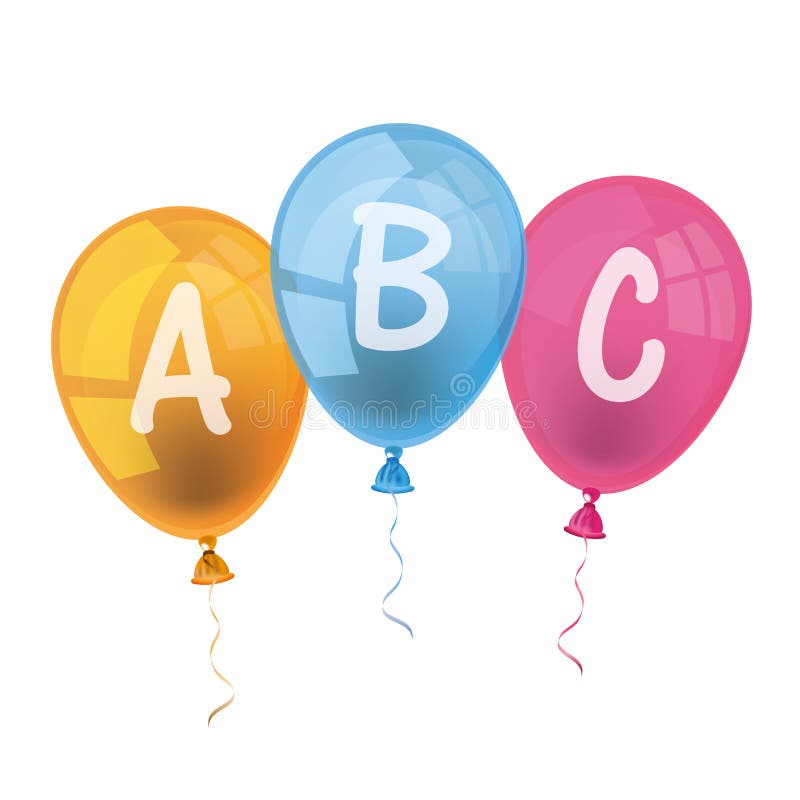Balloons ABC stock vector. Illustration of white, enrollment - 74950001
