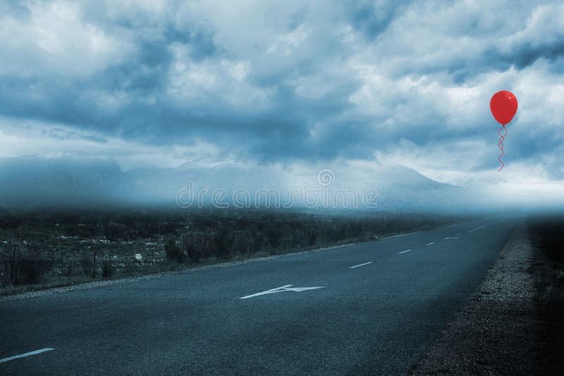 Balloons above a road stock image. Image of generated - 255500181