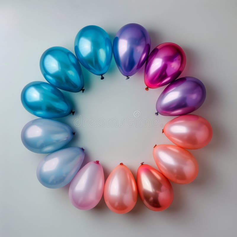 Balloons Arranged in a Circle Stock Photo - Image of celebration ...