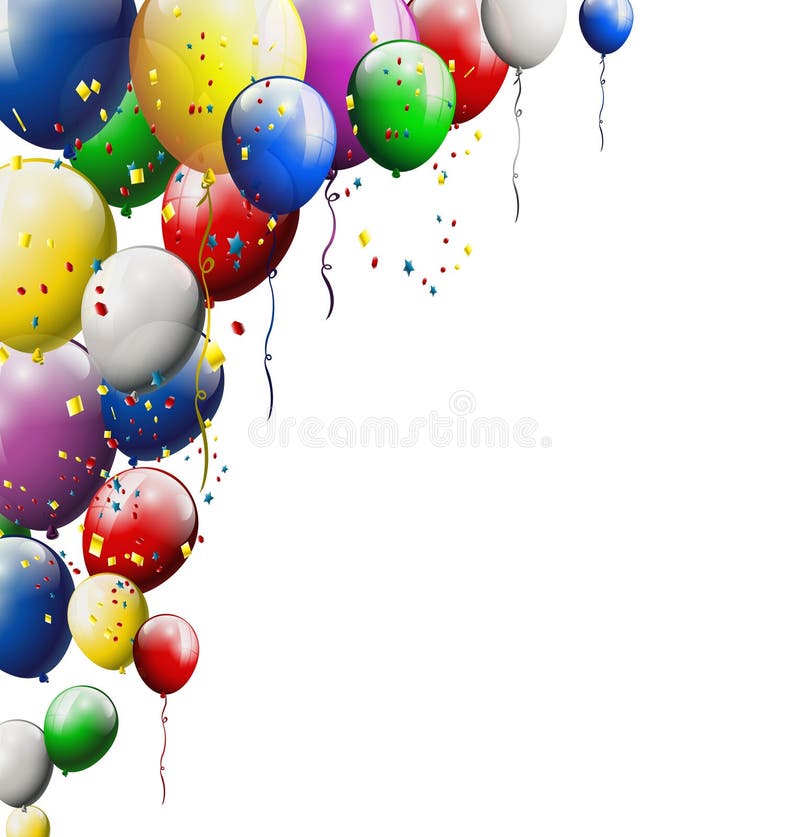 Party Balloons on Green Rays of Light Stock Vector - Illustration of ...