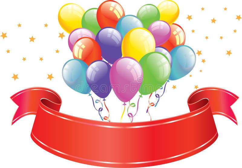 Balloons and Banner stock vector. Illustration of shiny - 10784614