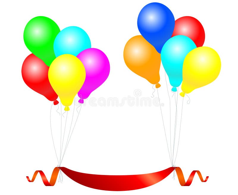 Balloons with banner stock vector. Illustration of label - 26472559