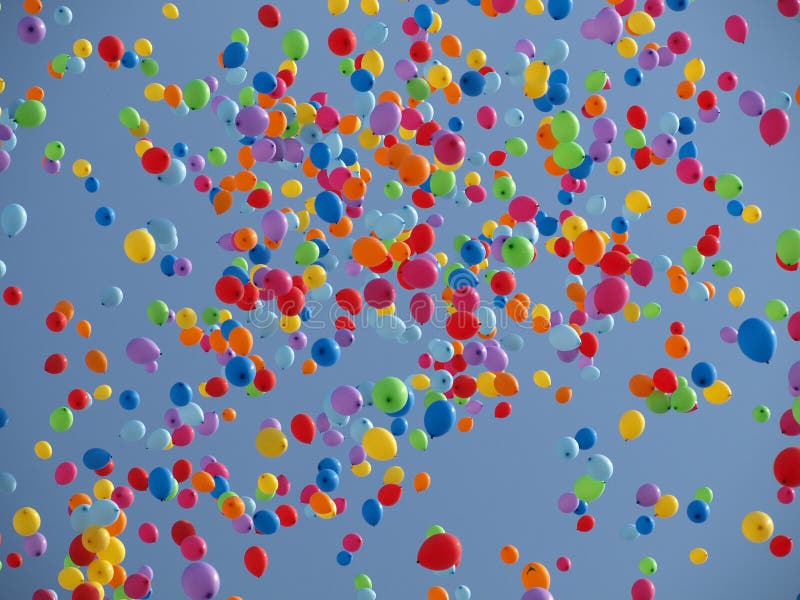 Balloons on blue stock image. Image of blue, wedding - 84107987