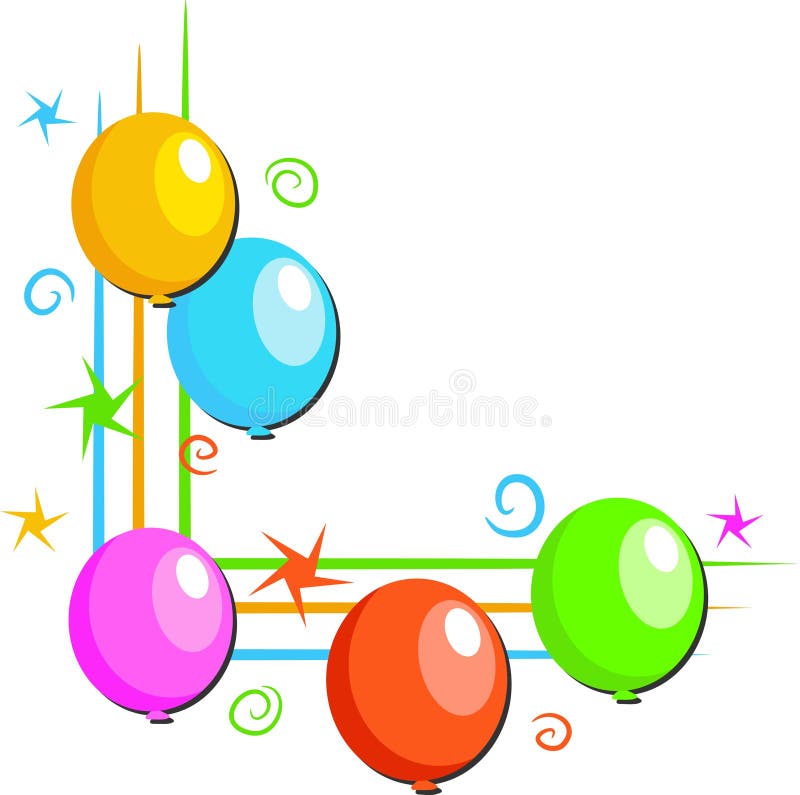 Balloons border card stock illustration. Illustration of baby - 38068423