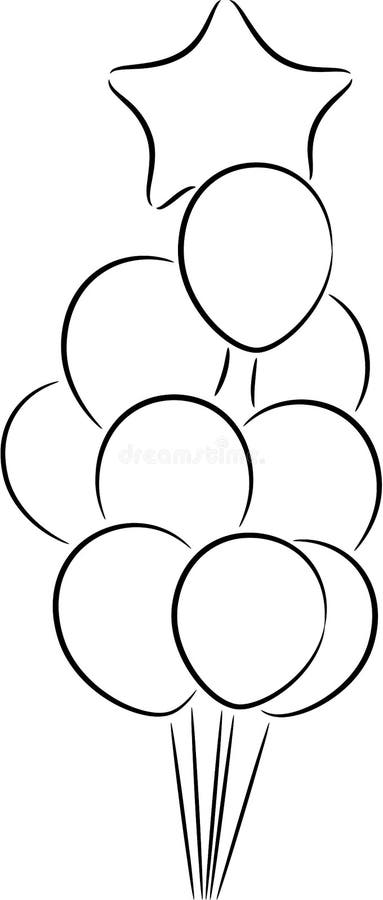 Balloons stock vector. Illustration of bunch, outline - 227826648