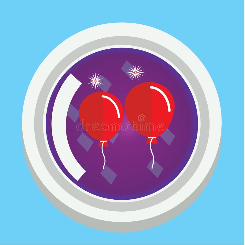 Balloons Button. Vector Illustration Decorative Design Stock Vector ...