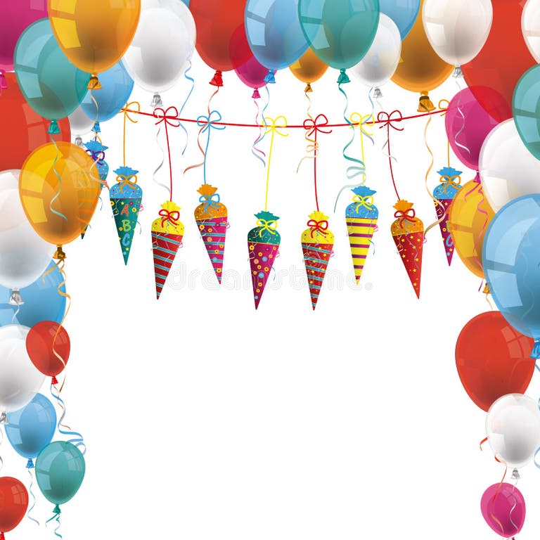 Balloons Candy Cones White stock vector. Illustration of banner - 58686278
