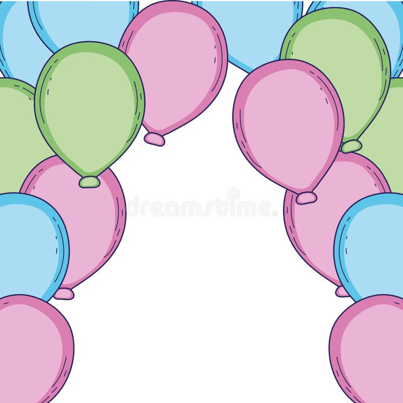 Balloons cartoons frame stock vector. Illustration of card - 128661659