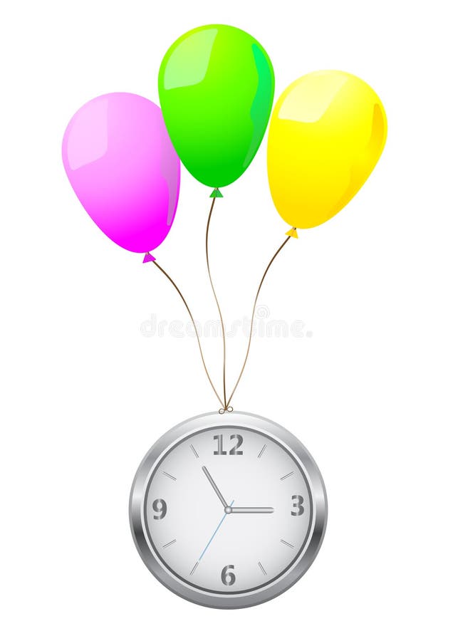 Balloons clock stock vector. Illustration of levitation - 14294845