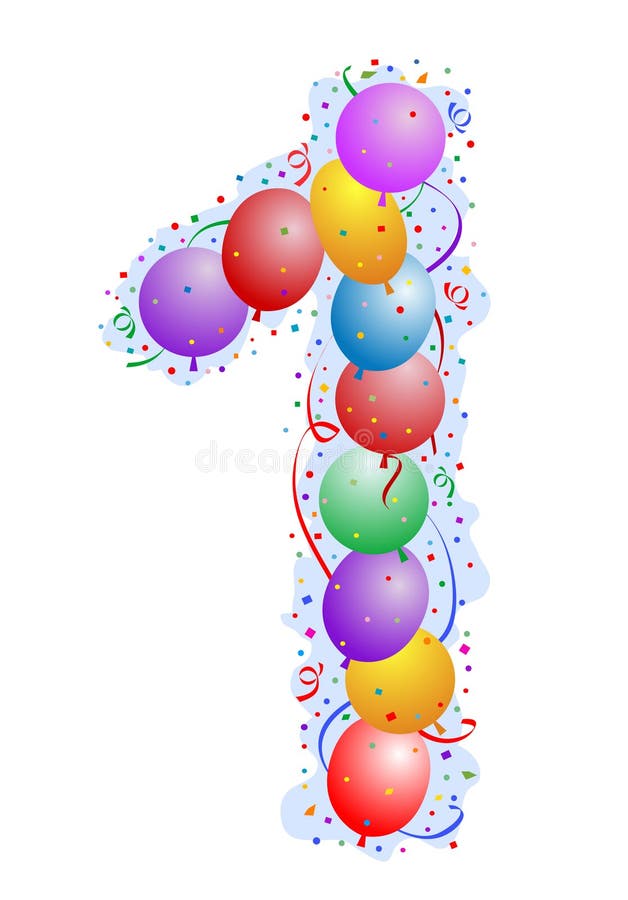 Balloons and Confetti Number 7 Stock Vector - Illustration of seven ...