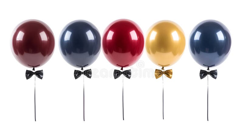 Balloons of Different Colors, Isolated on White, Set Stock Image ...