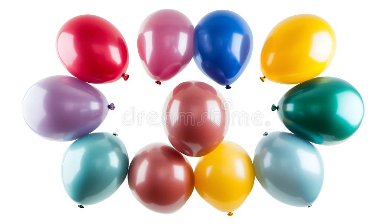 Balloons of Different Colors, Isolated on White, Set Stock Photo ...