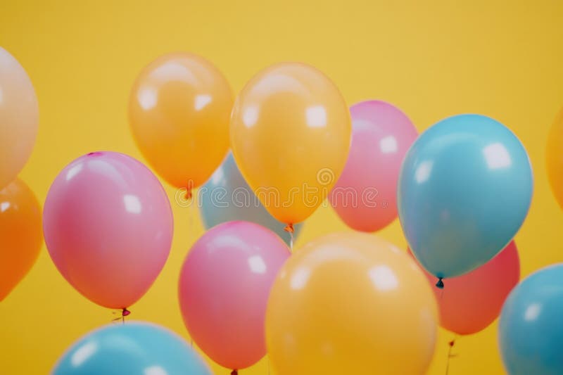 Balloons of Different Colors Suspended in Mid-air, No Strings Attached ...