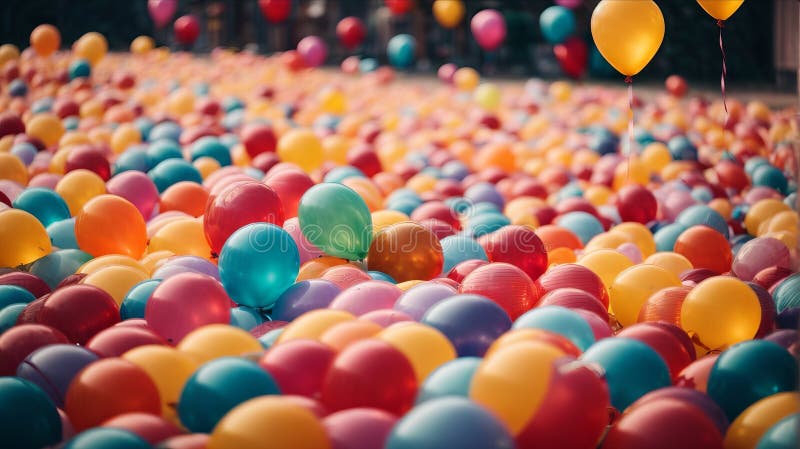 Balloons of Different Sizes and Colors. Generative AI.4 Stock ...