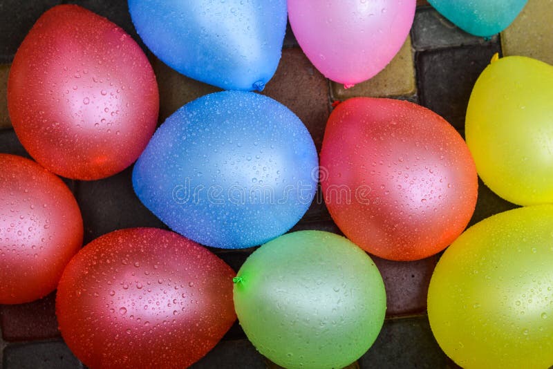 Balloons with Drops of Water Stock Image - Image of opening, grand ...