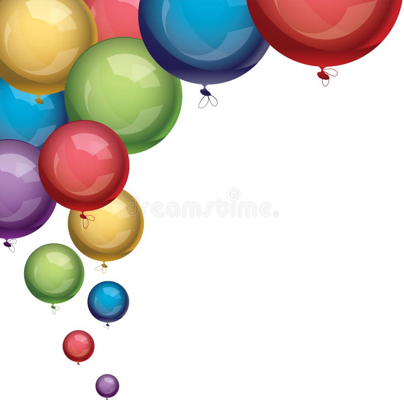 Colorful Balloons Border Vector Stock Vector - Illustration of backdrop ...