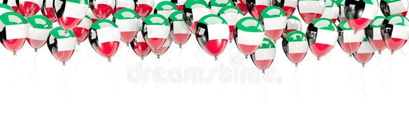 Balloons Frame with Flag of Kuwait Stock Illustration - Illustration of ...