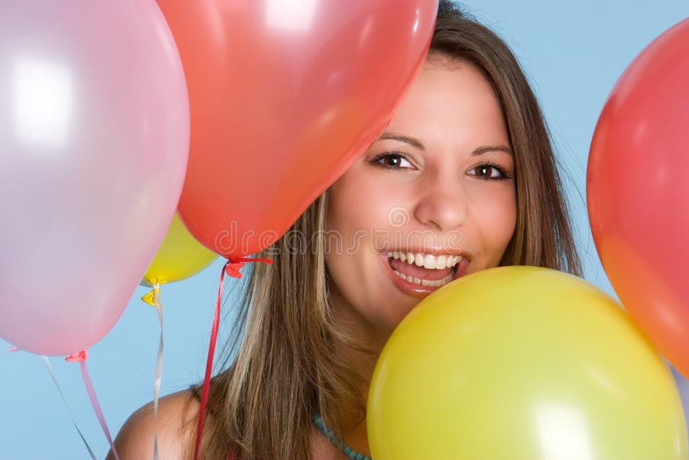 Balloons Girl stock photo. Image of girl, birthday, teenager - 6543194