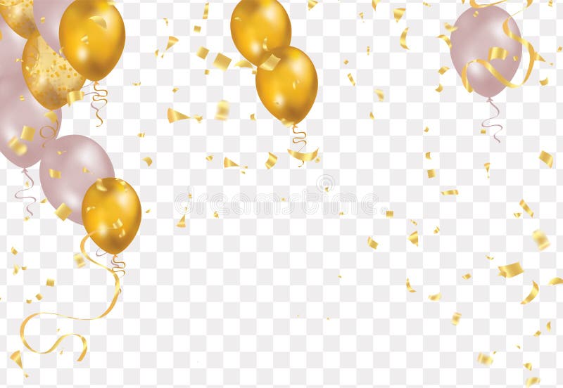 Single Gold Balloons Stock Illustrations – 252 Single Gold Balloons ...