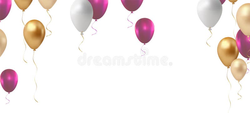 Balloons Header Background. Party Card with Colourful Balloons Stock ...