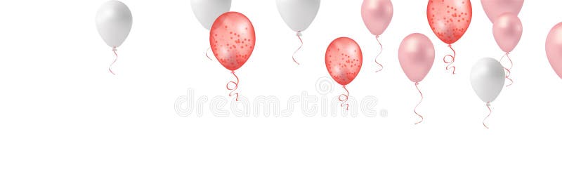 Balloons Header Background. Party Card with Colourful Balloons Stock ...