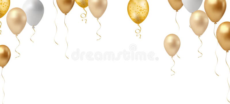 Balloons Header Background. Party Card with Colourful Balloons Stock ...
