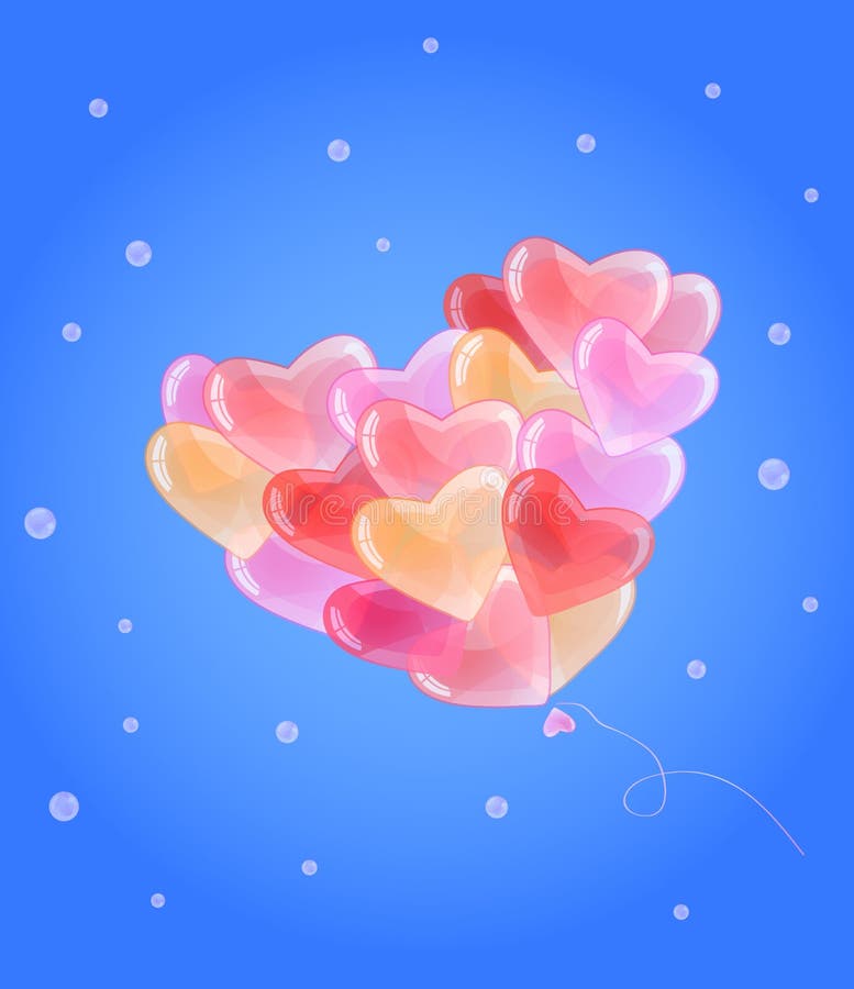 Balloons in heart form stock vector. Illustration of flying - 22403329