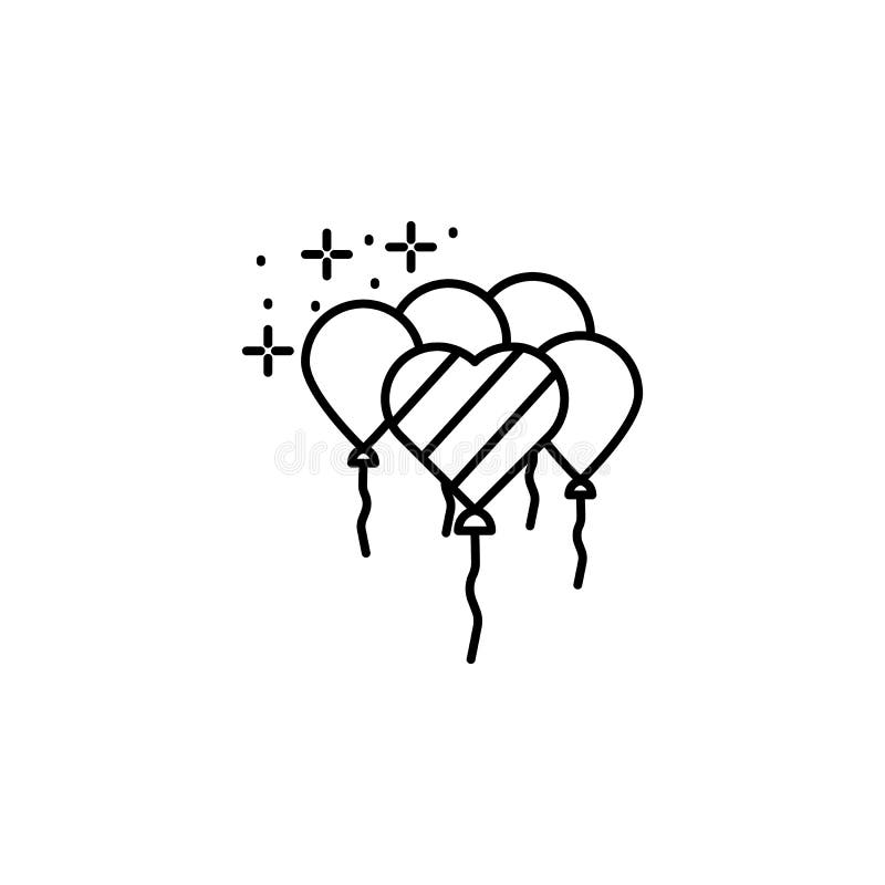 Balloons, Heart Icon. Element of Party Icon Stock Illustration ...
