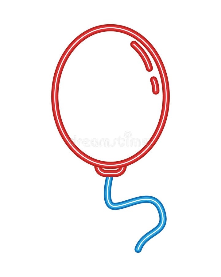 Balloons Helium Floating Neon Style Icon Stock Vector Illustration Of