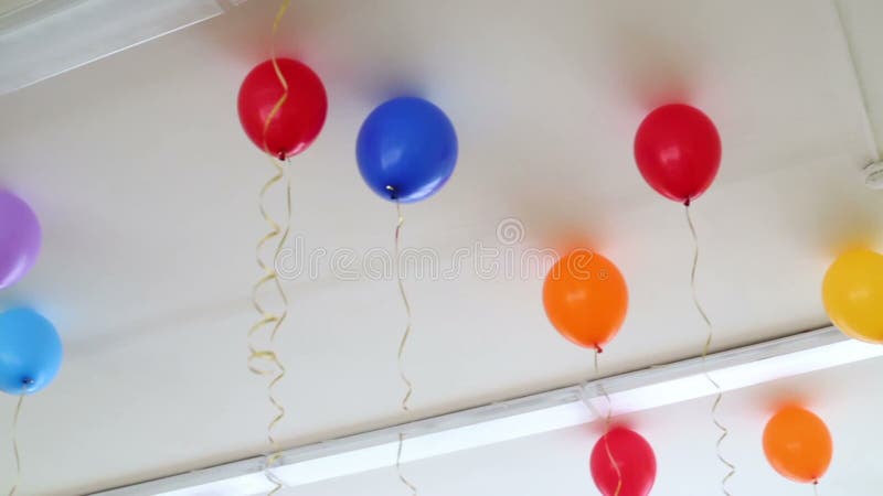 Balloons Inflated with Helium at the Ceiling at Stock Video - Video of ...